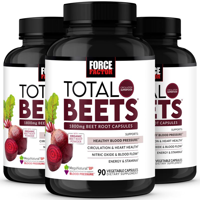 Force Factor Total Beets Blood Pressure Support Beet Root Capsules ...