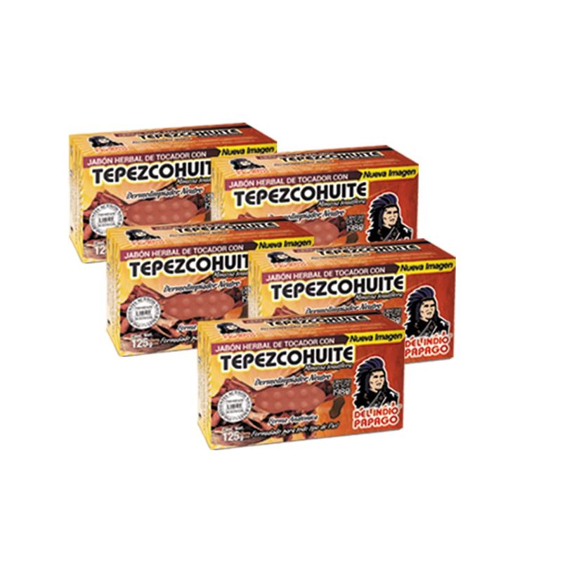Del Indio Papago Neutral Soap with Tepezcohuite 125g 5 Pack ...