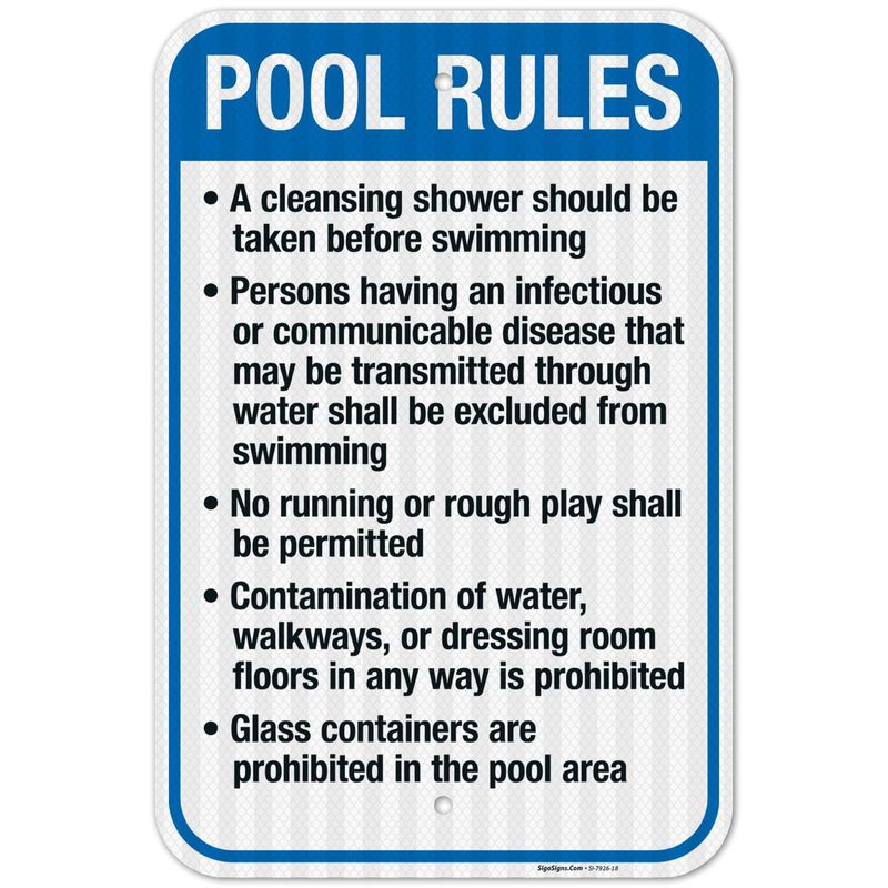 Pool Rules A Cleansing Shower Should Be Taken Before Swimming Idaho ...