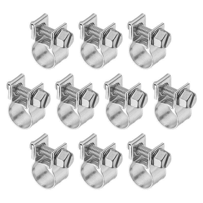 PATIKIL 10 Pcs 9-11mm Mini Fuel Injection Hose Clamps Stainless Steel ...
