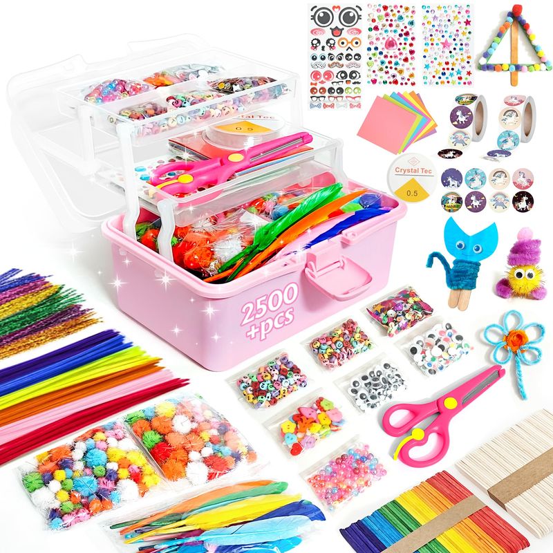 2500+Pcs Arts and Crafts Supplies for Kids - Crafts for Girls 4-12 ...