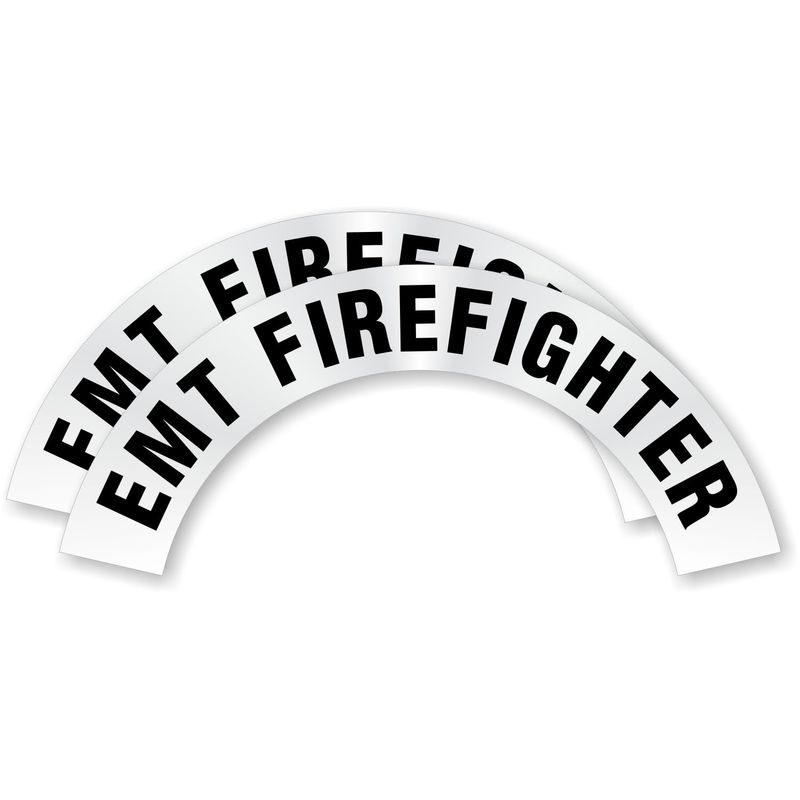 SmartSign (Pack of 2) EMT Firefighter Rocker Hard Hat & Helmet Stickers ...