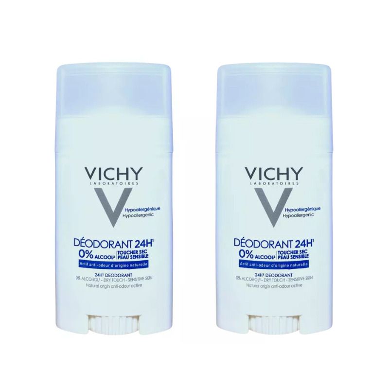 2 PACK Vichy Stick Deodorant 24hrs Dry Touch Stick 40ml - Online ...