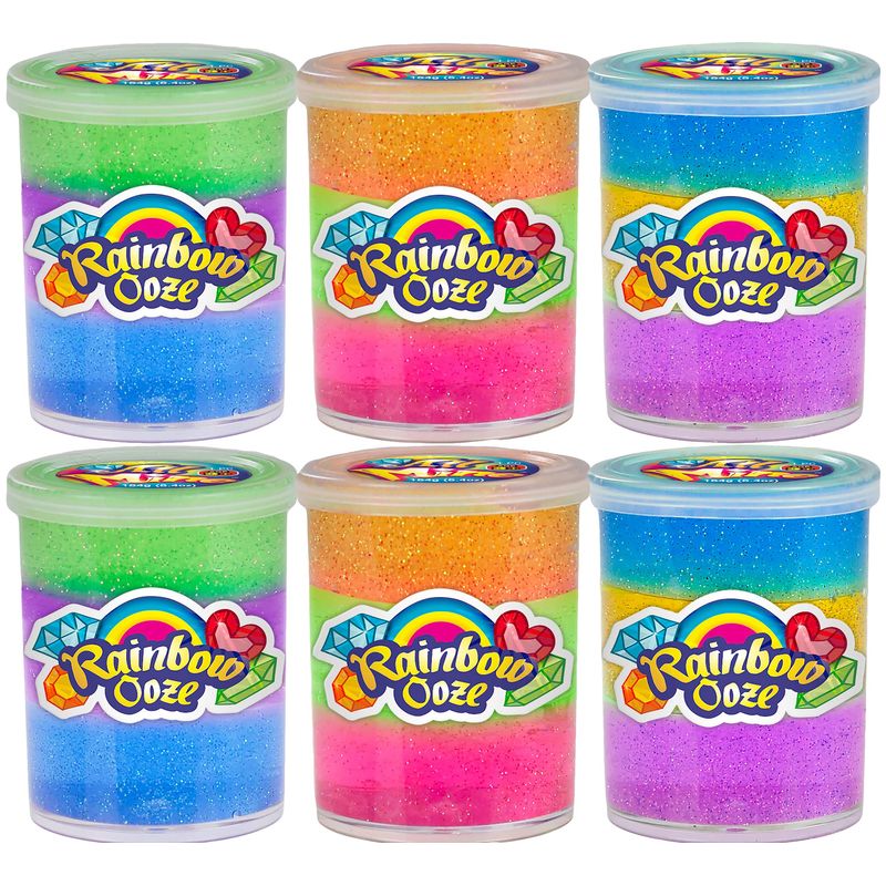 JA-RU Rainbow Slime for Kids with Container (6-Pack) Neon Colored ...