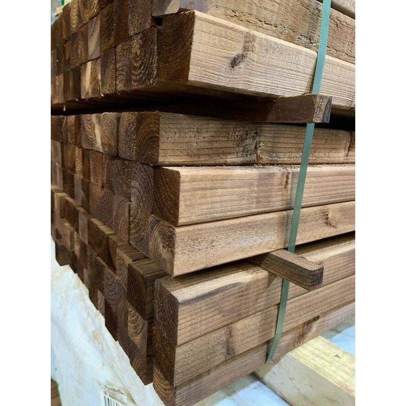 Pressure Treated Brown Timber 2x2 47x50mm Tantalise Wood 1.2m / 1.8m ...