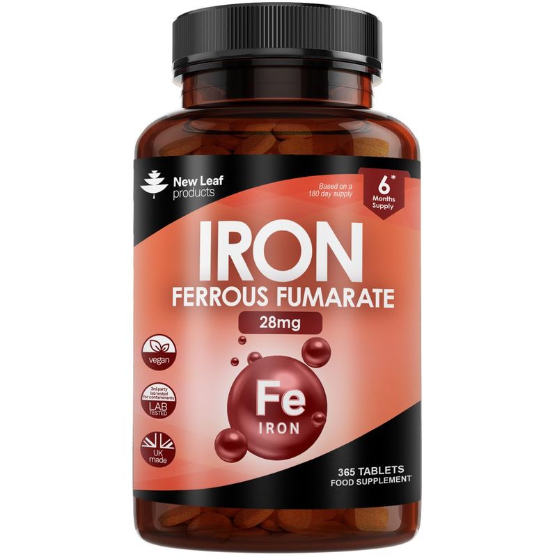 Gentle Iron Tablets 28mg High Strength Ferrous Fumarate Iron - Vegan ...