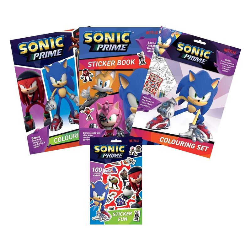 Anila's Sonic Activity Set with Colouring Set, Sticker Book, Sticker ...