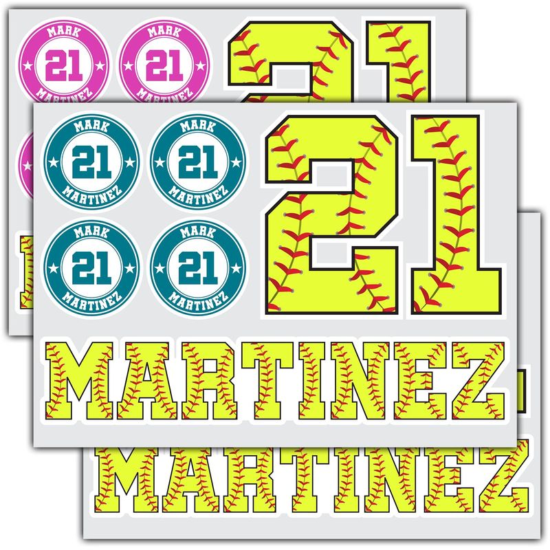 Custom Baseball Helmet Sticker Set - Includes Personalized Decals for ...
