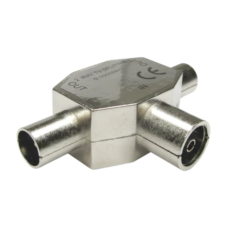 2-Way Aerial Coaxial Cable Splitter - Relloh Digital TV Aerial Splitter ...