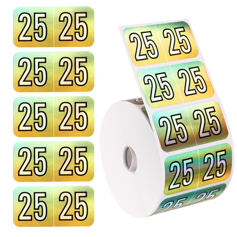 500pcs 2025 Year Stickers, 1.49x0.74 Inch 2025 Stickers Holographic ...