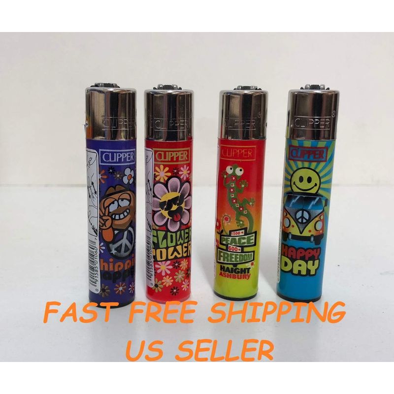 4 Clipper Lighters Refillable Peace Freedom Happy... - Online ...