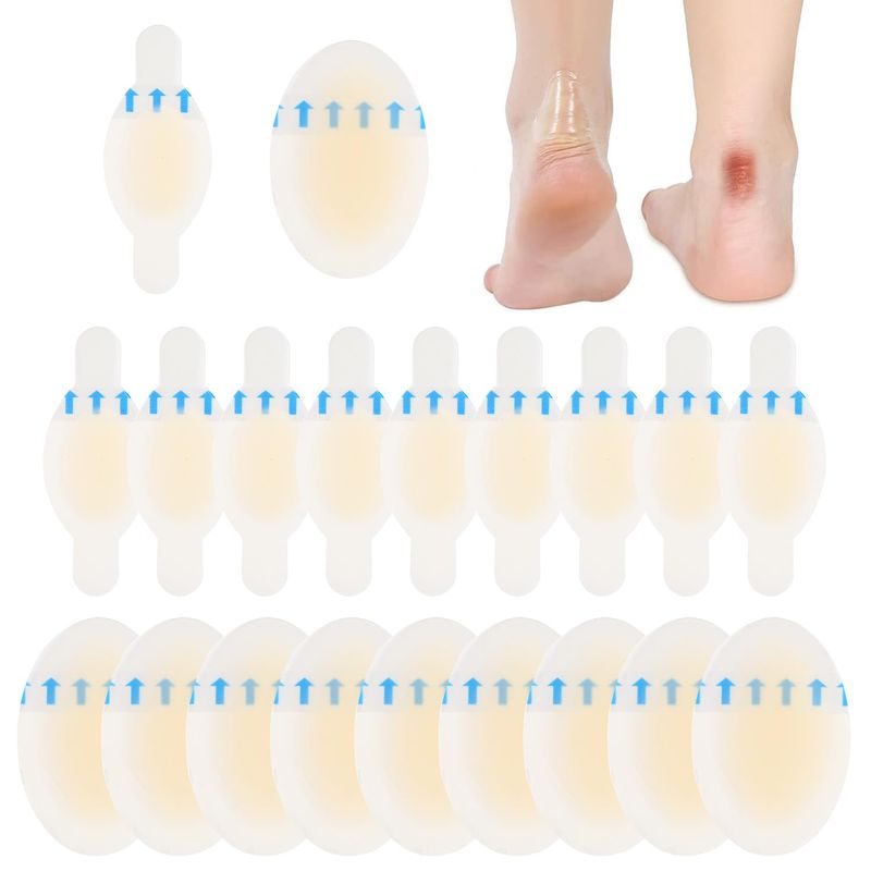 iLamvie 20 Pcs Anti Blister Stick,Blister Plasters,Hydrocolloid Foot ...