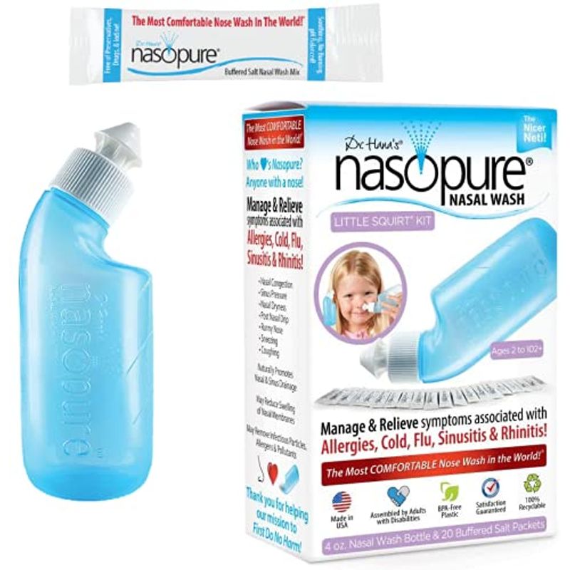 Nasopure Nasal Wash, Little Squirt Kit, “The Nicer Neti Pot” Sinus Wash ...