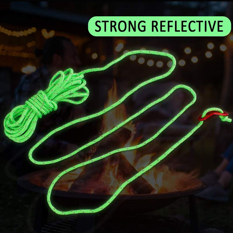 Dadabig 8 Pack 4mm Reflective Tent Guy Line, Light-Weight Tent Guide ...