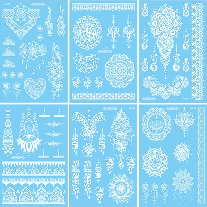 White Lace Tattoo Stickers Wedding Temporary Tattoo Stickers Flower ...