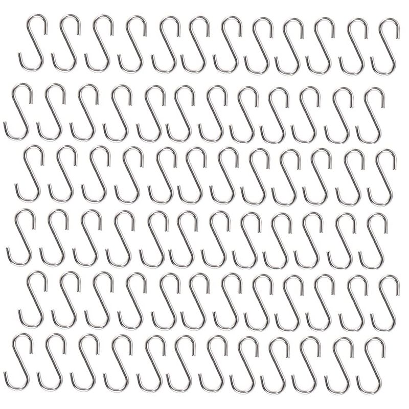Deolven Mini S Hook Connectors,100 Pcs Small S-Shaped Stainless Steel ...