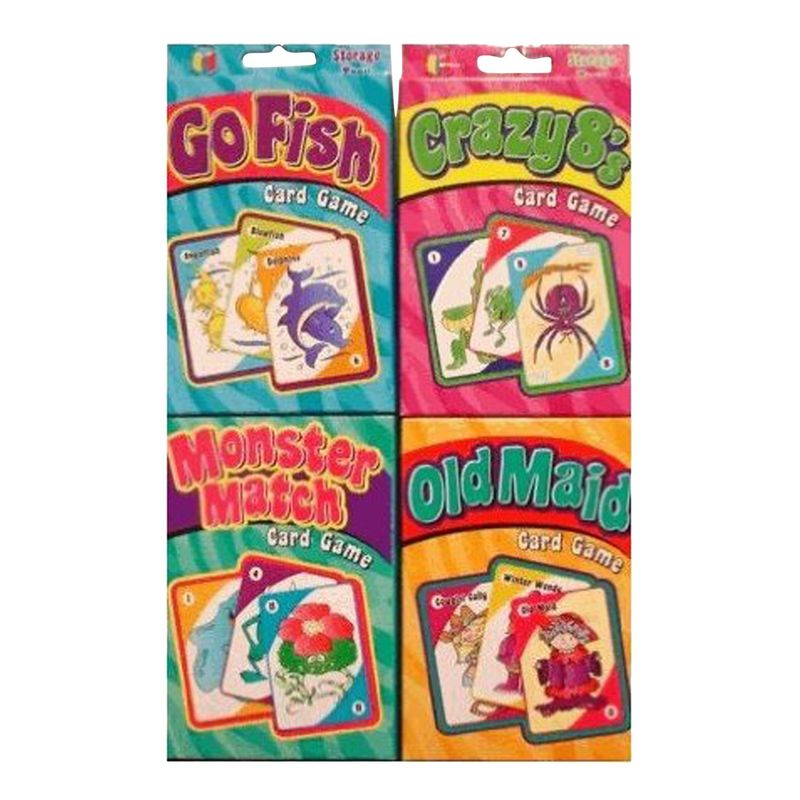 Childrens Card Games: Old Maid, Go Fish, Crazy 8S & Monster Match (4 ...