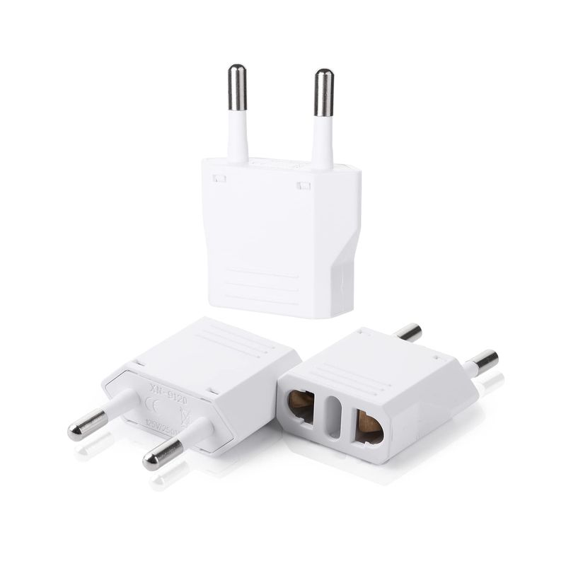 Bates- European Plug Adapter, 3 pc, Travel Adapter, US to Europe Plug ...
