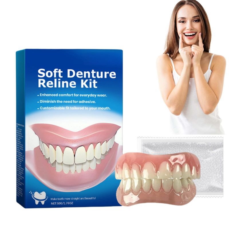 1 Pair Silicone Reline Denture Set,Soft Denture Reline Kit,Denture ...
