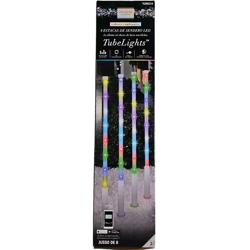 Gemmy Orchestra of Lights 8 Color-Changing LED Tube Light Pathway ...