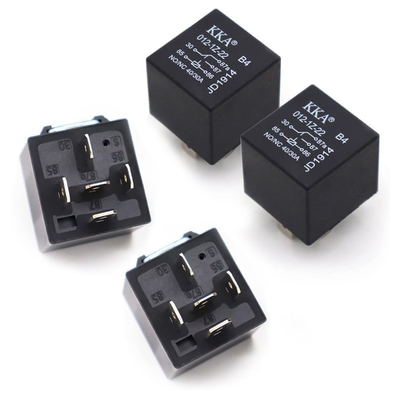 QODOLSI 4 Pack 40A Automotive Relays, 5 Pin Relay, 12V Waterproof Car ...