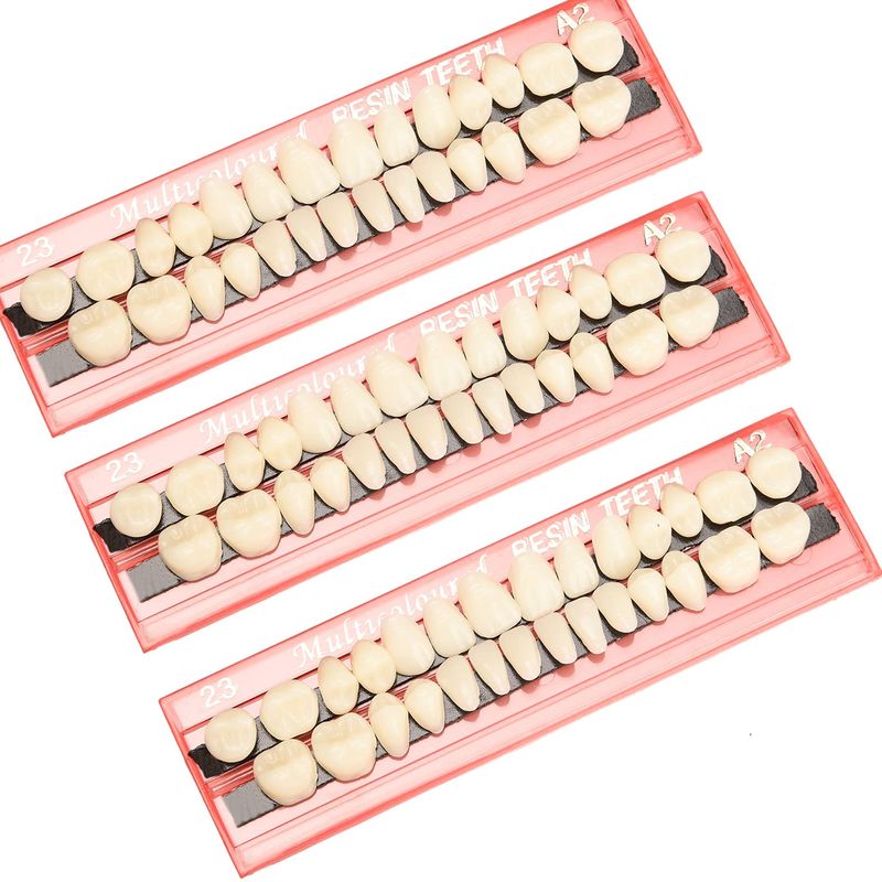 NAUZE 3 Sets Dental Acrylic Resin Denture Tooth Kit False Tooth Dental ...