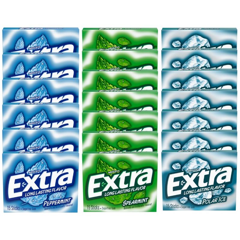 Extra Mint Sugar-Free Chewing Gum Bulk Variety Pack - Polar Ice ...