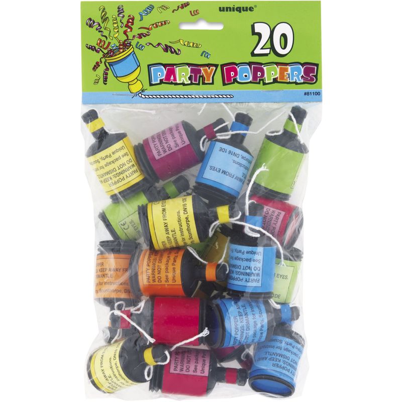 Multicolor Party Poppers (Pack of 20) - Fun and Easy to Use, Perfect ...