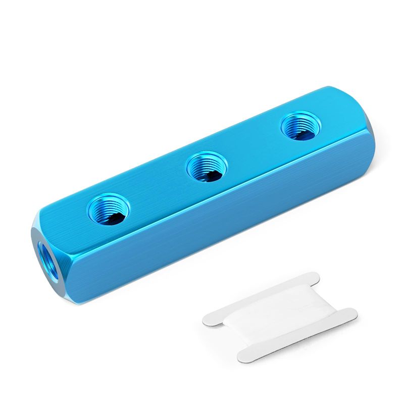 TAILONZ PNEUMATIC 1/4" Blue 3 Way 6 Port Pneumatic Shunt Aluminum Block ...