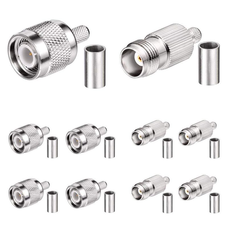 Superbat TNC Crimp Connectors Kit TNC Male + TNC Female Crimp Solder ...