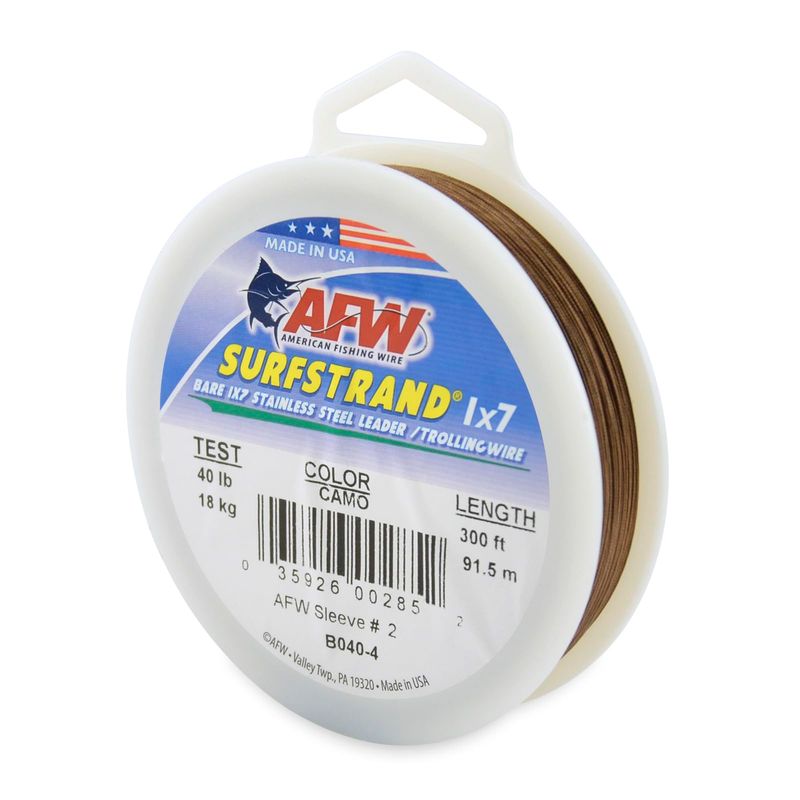 American Fishing Wire Surfstrand, Bare 1x7 Stainless Steel Leader Wire ...