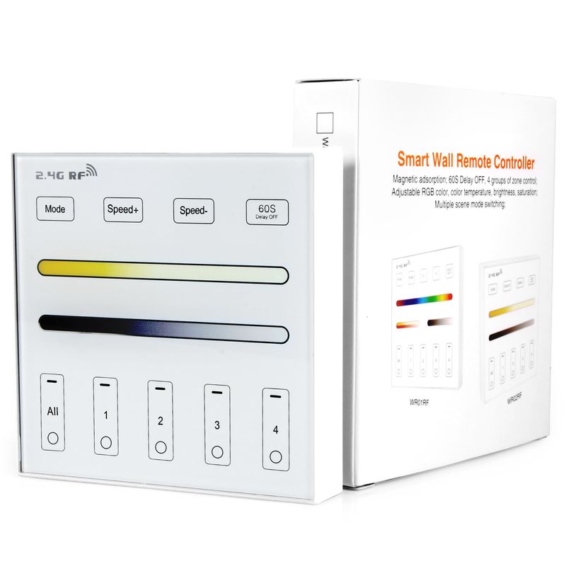 XXK WR02RF RF Panel Remoter, 4-Zone 2.4G Wall Mounted RF Remote Control ...