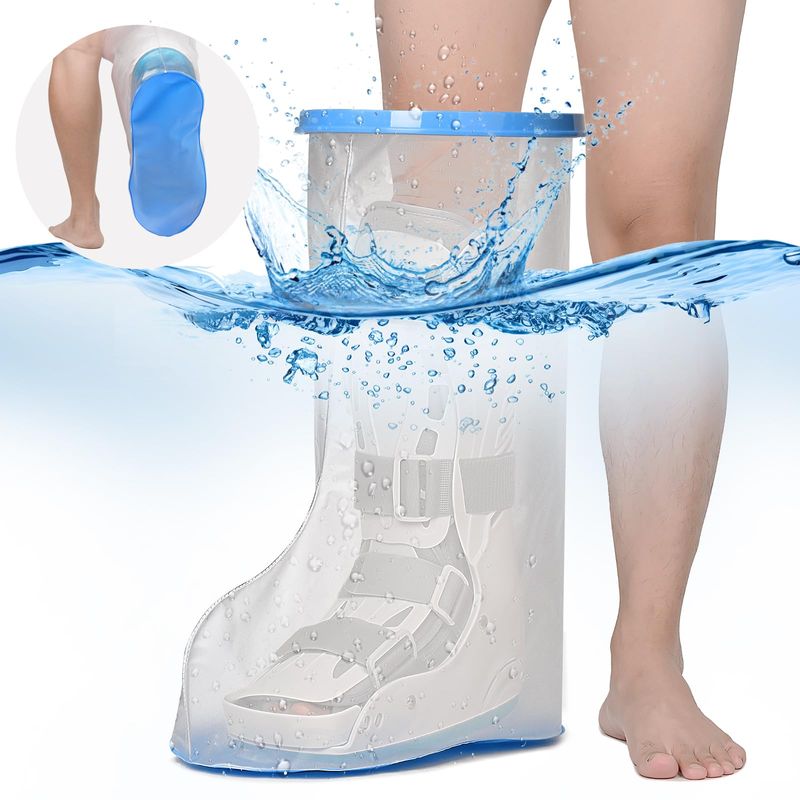 100% Waterproof Extra Wide Leg Cast Cover for Shower with Non-Slip ...