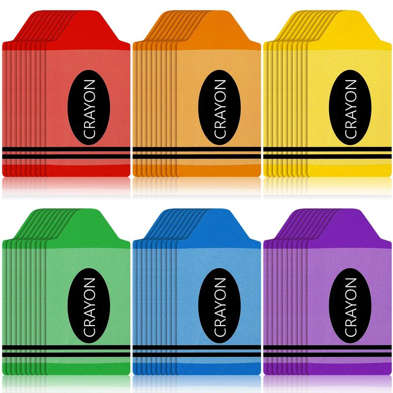 Fuutreo 360 Pcs Crayon Cutouts Crayons Bulletin Board Classroom Paper ...