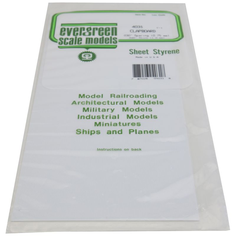 Evergreen Scale Models Clapboard .030 Spacing EVG4031 Plastic Building ...