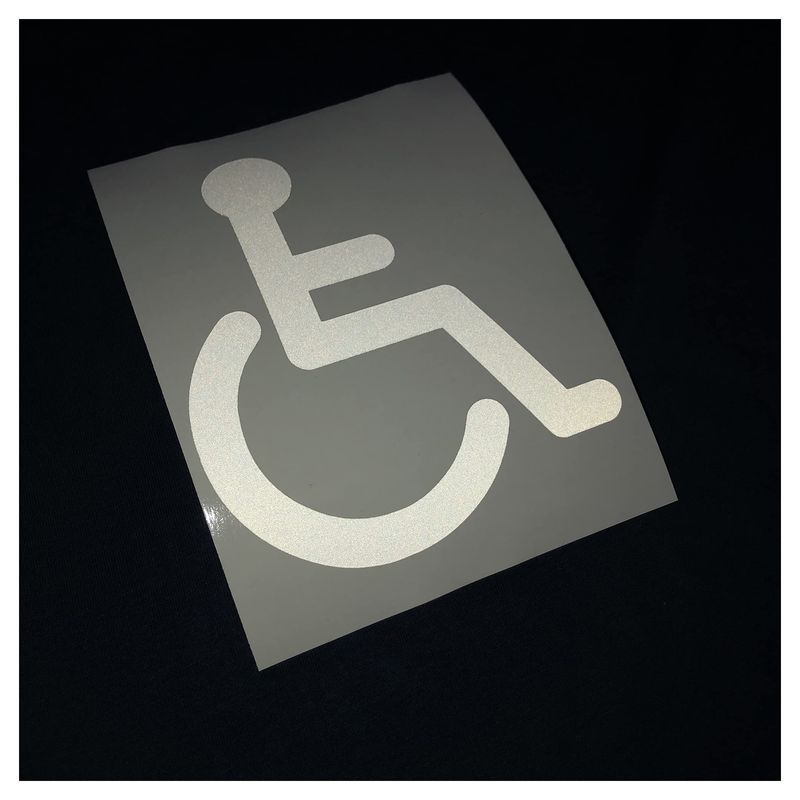Safe-Tee Reflective SILVER/WHITE 9cm Disabled Driver Motability ...