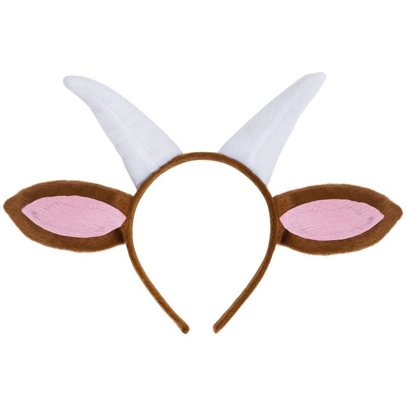 Jmkcoz Goat Ears Headband Plush Animal Ears and Horns Headband Goat ...