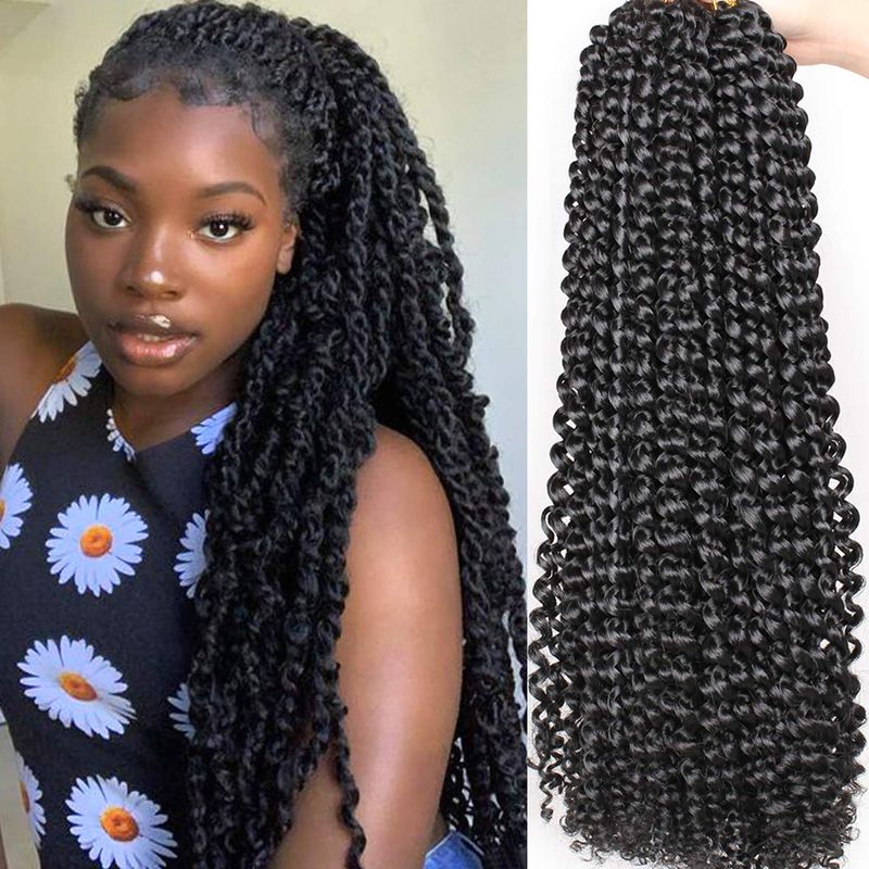 Leeven 7 Packs Water Wave Braiding Hair for Butterfly Faux Locs 24 Inch ...