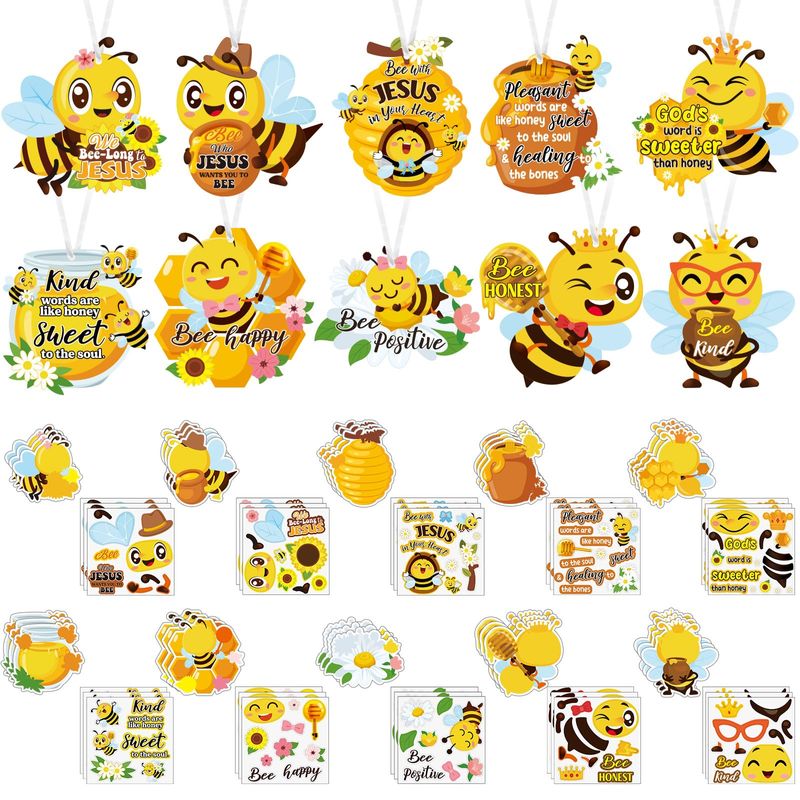 Resholder 30 Sets Christian Bee Craft for Kids Bee Honey Stickers Fall ...