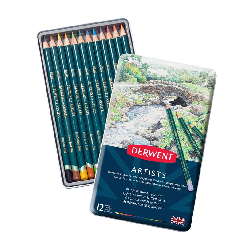 Derwent Artists Colouring Pencils, Drawing & Colouring, Set Of 12 ...