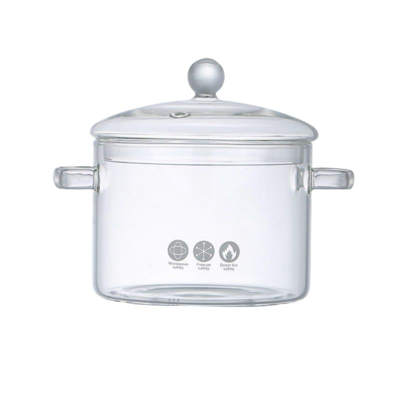 zjdgweh Glass Pot, Soup Pot, Double-Handed Pot, Transparent Pan, Heat ...