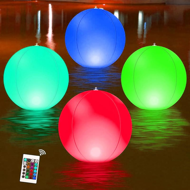MOFIC Beach Balls, Light Up Beach Balls with 16 Colors Lights ans ...