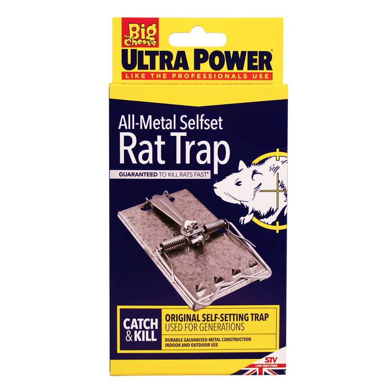 The Big Cheese Ultra Power All-Metal Selfset Rat Trap, Weatherproof ...