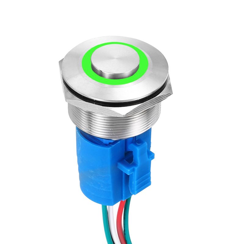 DMiotech 1 3/16 Inch Stainless Steel Momentary Push Button Switch Domed ...
