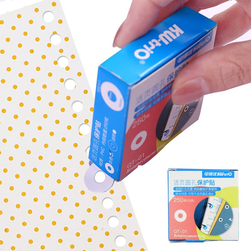 Loose-Leaf Paper Hole Reinforcement Ring Labels Stickers, 250 Pack ...