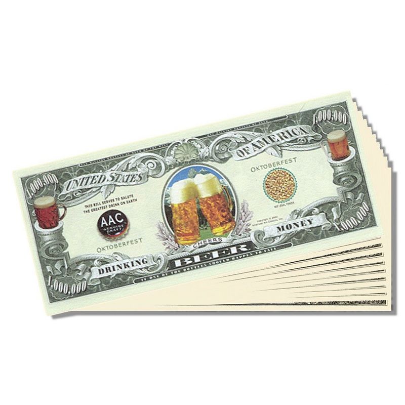 Beer Million Dollar Bill - 10 Count with Bonus Clear Protector ...