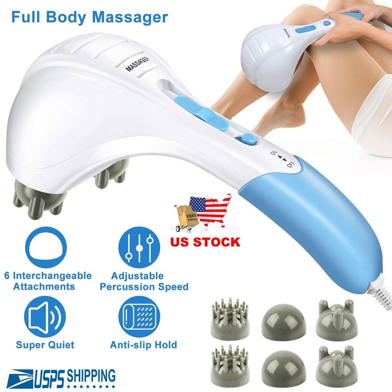 Full Body Electric Percussion Massager Double Heads Neck Shoulder Back ...