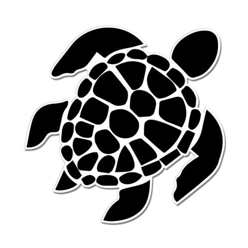 GT Graphics Sea Turtle Cute Shape - 8" Vinyl Sticker - for Car Laptop I ...