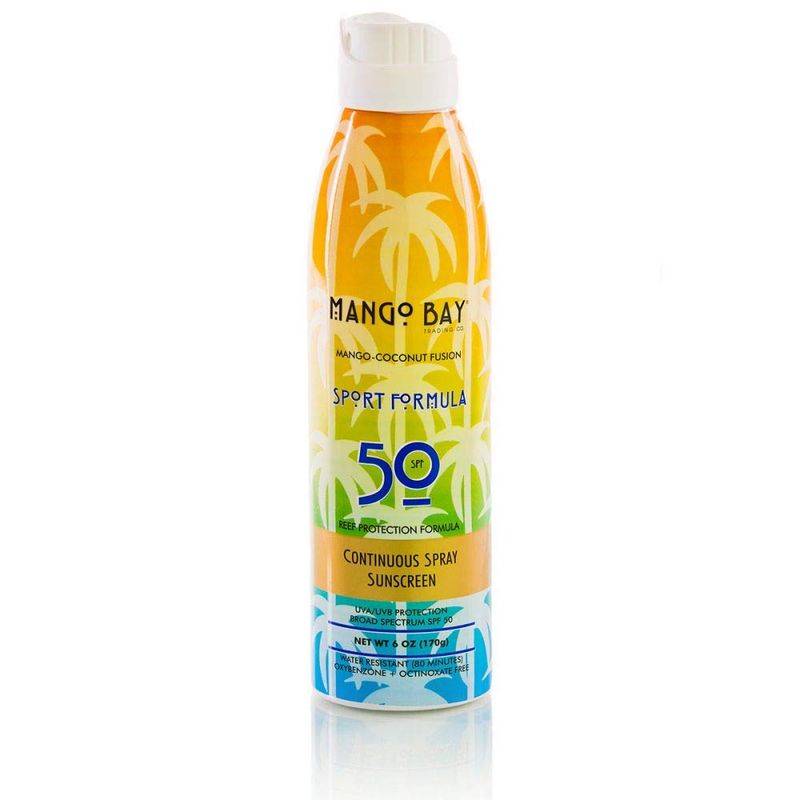 Mango Bay Sunscreen Spray SPF 50 Sport | Vegan, Broad Spectrum UVA/UVB ...