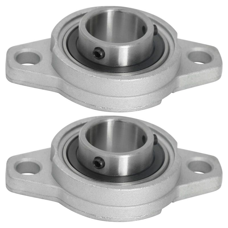 TDPRO Set of 2 KFL005 Flange-Mounted Pillow Block Bearings - 25mm/1.0in ...